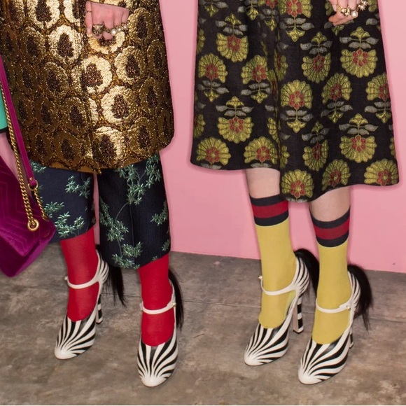 Gucci | Shoes | Gucci Runway Lesley Zebra Stripe Mary Jane Pumps Size ...